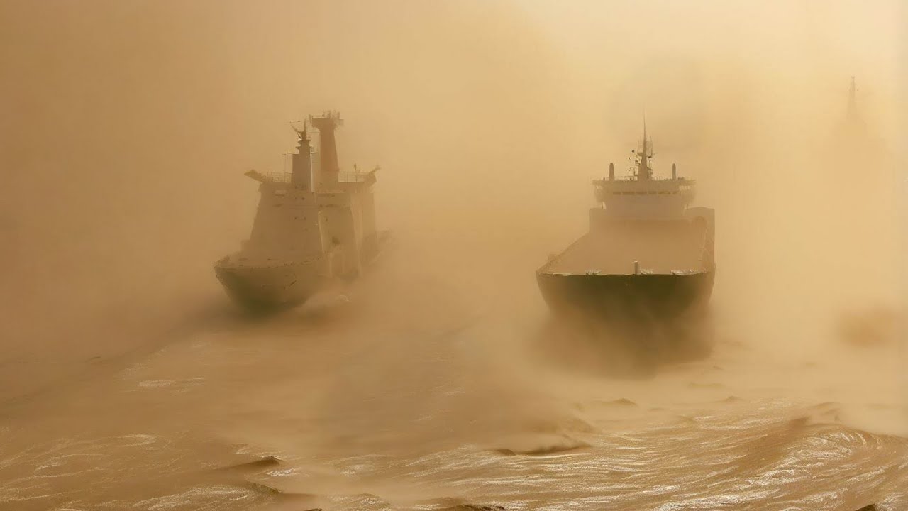 Massive sand storm in Suez Canal, Egypt! Sandstorm Creates Apocalyptic ...